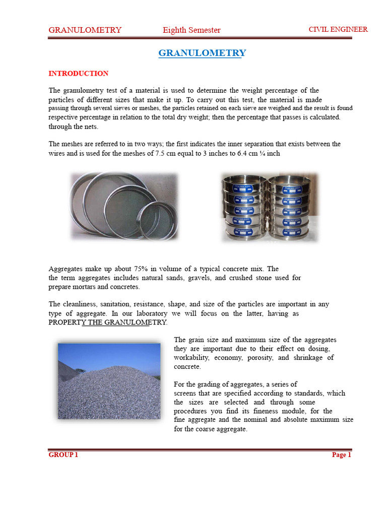 Granulometry | PDF | Soil Mechanics | Construction Aggregate