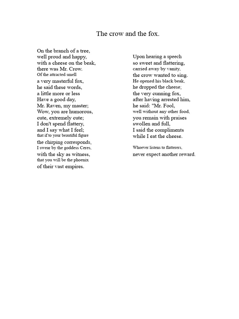 The crow and the fox | PDF