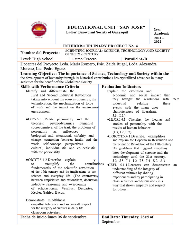 Interdisciplinary Project No. 4 | PDF | Science | Scientific Revolution
