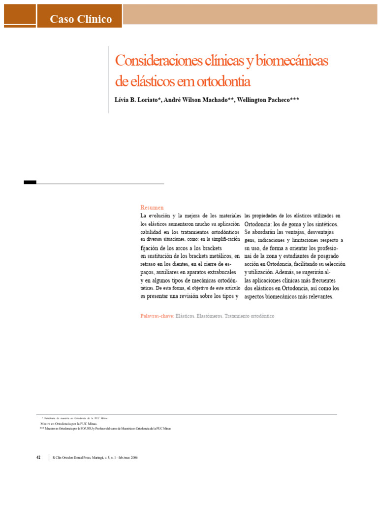 Elásticos Ortodónticos | PDF | Ortodoncia | Deformación (ingeniería)