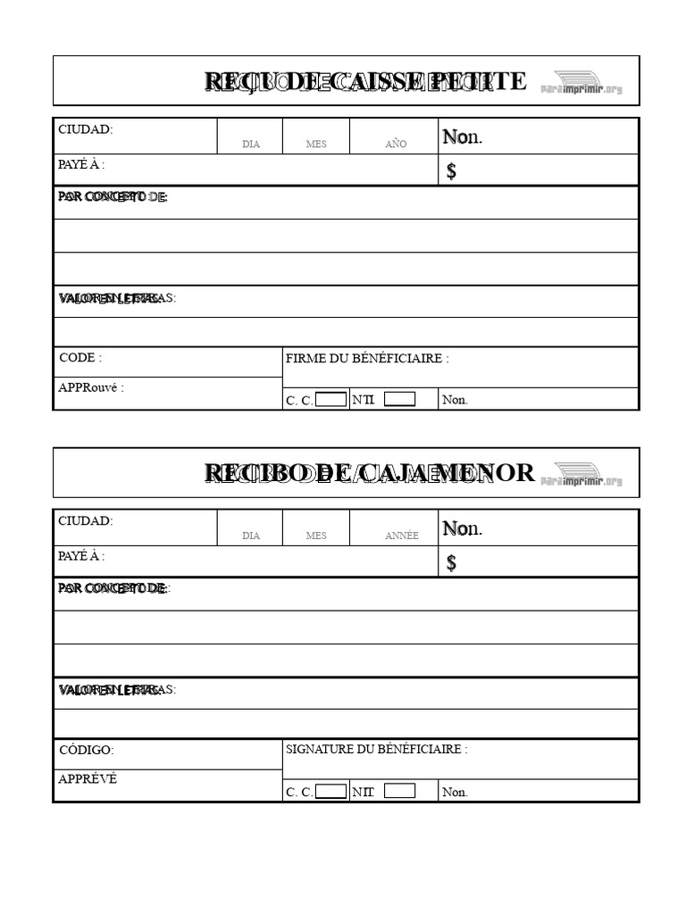 Reçu de Caisse Pour Imprimer PDF | PDF