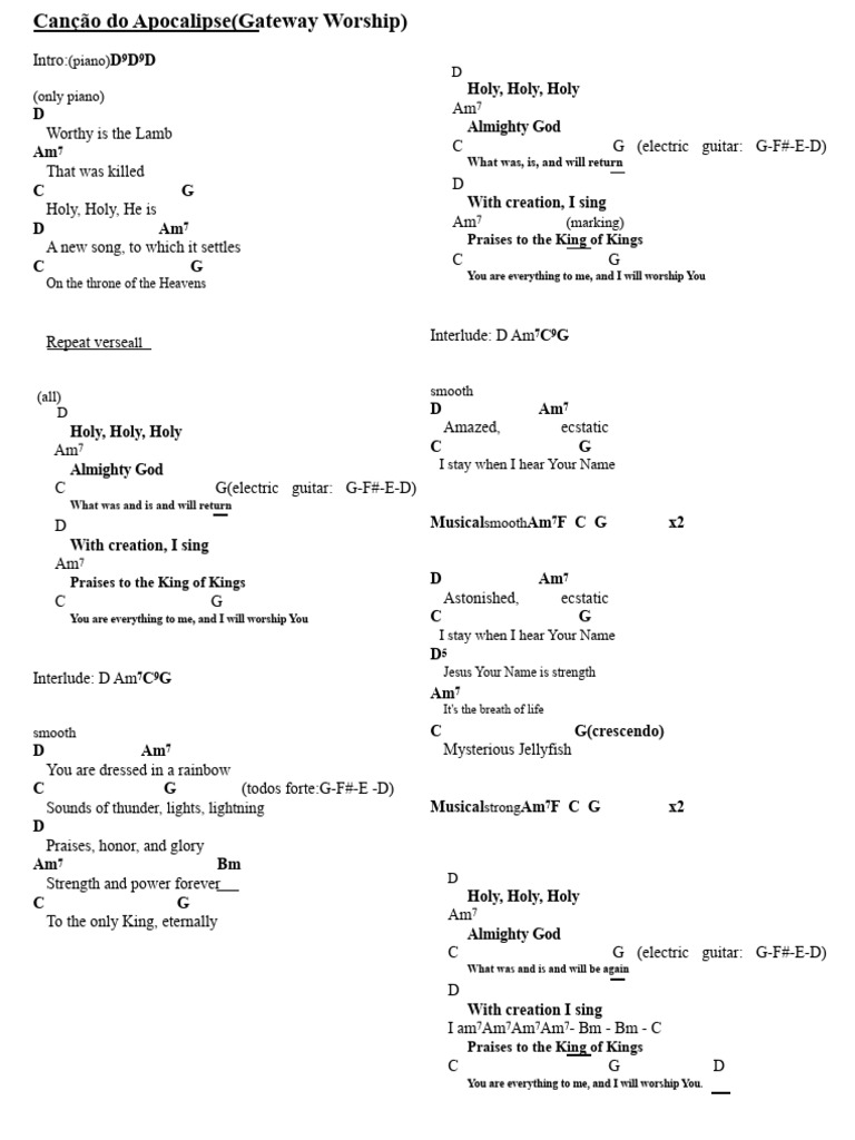 Apocalypse Song (CHORDS) G - B | PDF | Theology | Systematic Theology