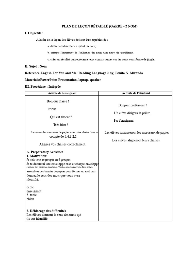 Leçon sur les Noms : Définition et Activités | PDF