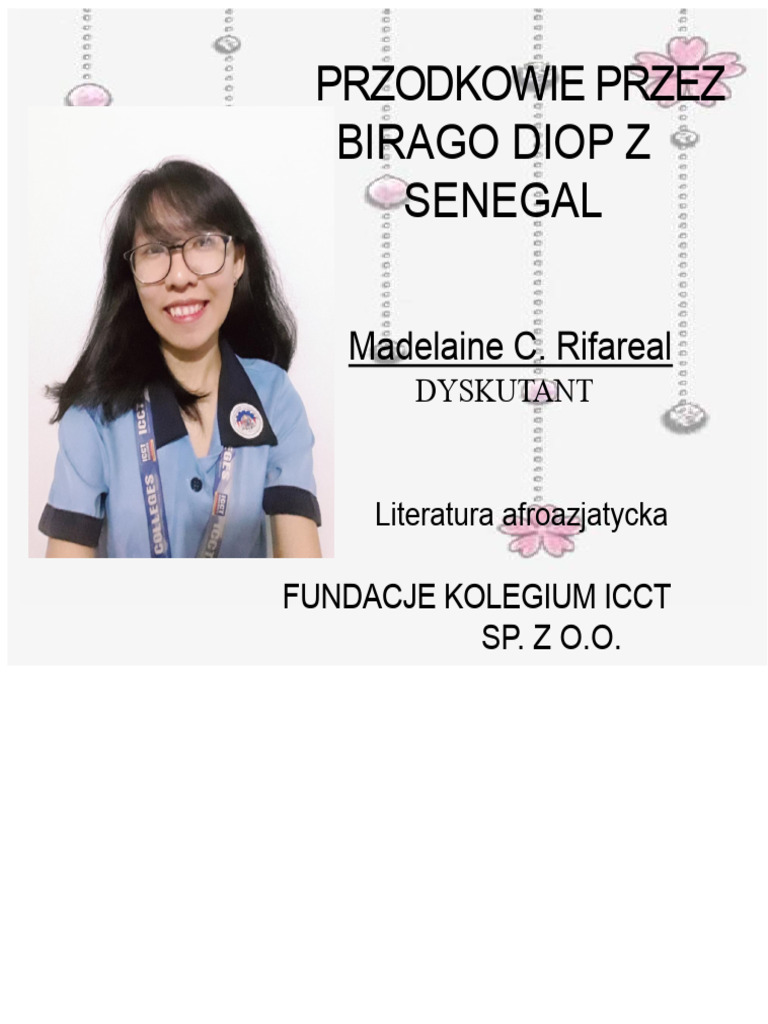 Przodkowie Autorstwa Birago Diopa Z Senegalu | PDF