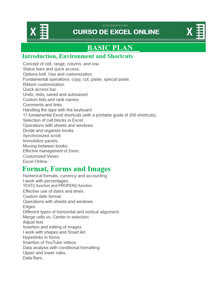 Syllabus-Full Excel | PDF | Microsoft Excel | Macro (Computer Science)