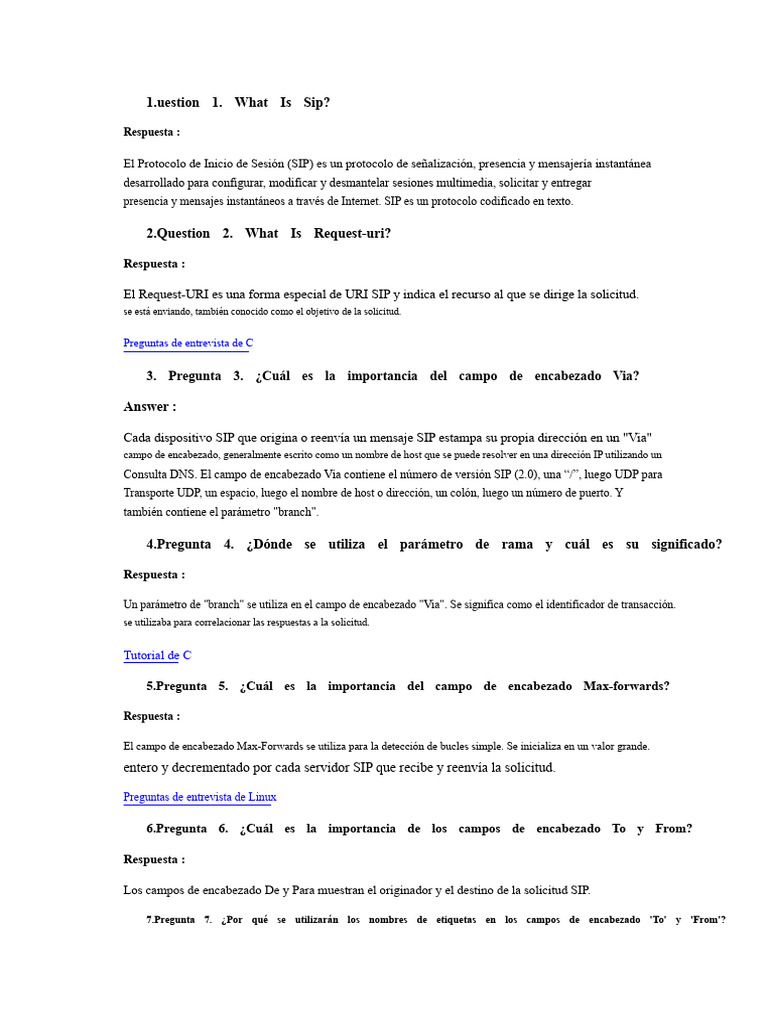 Preguntas de SIP | PDF | protocolo de Iniciacion de Sesion | Subsistema multimedia IP