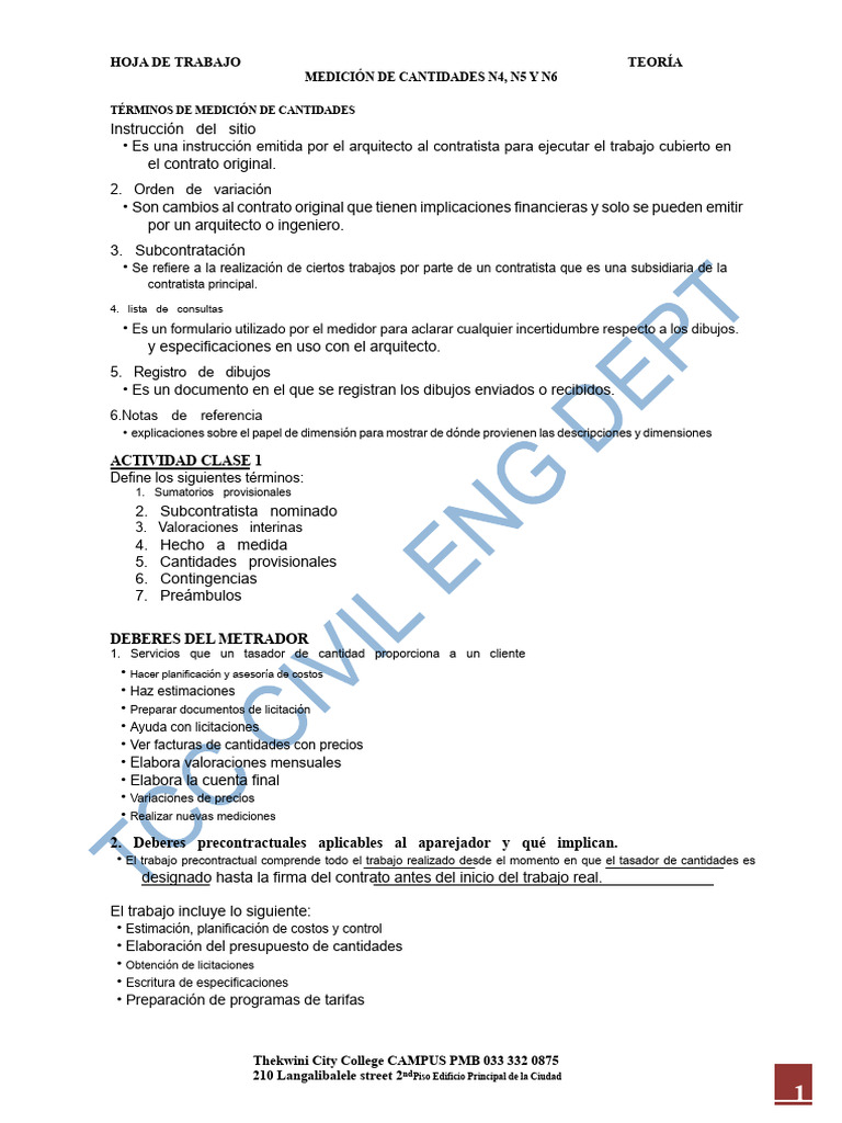 QS N4-N6 Teoría 1 | PDF | Presupuesto