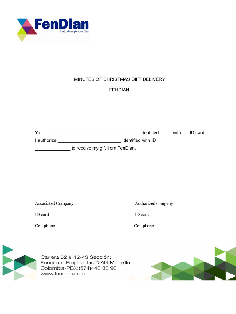 Christmas Gift Delivery Authorization Form | PDF