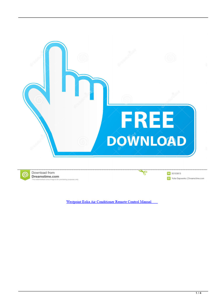 Remote Control Manual Air Conditioner Westpoint Eolia PDF | PDF | Air ...