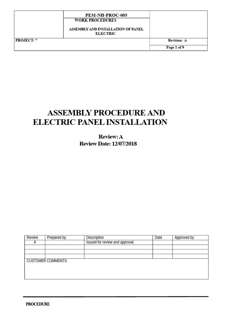 Procedure For Assembly and Installation of The Board | PDF ...