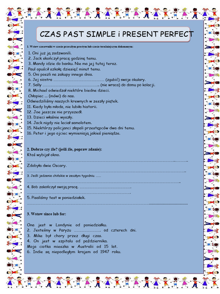 Czas Present Perfect I Czas Past Simple | PDF