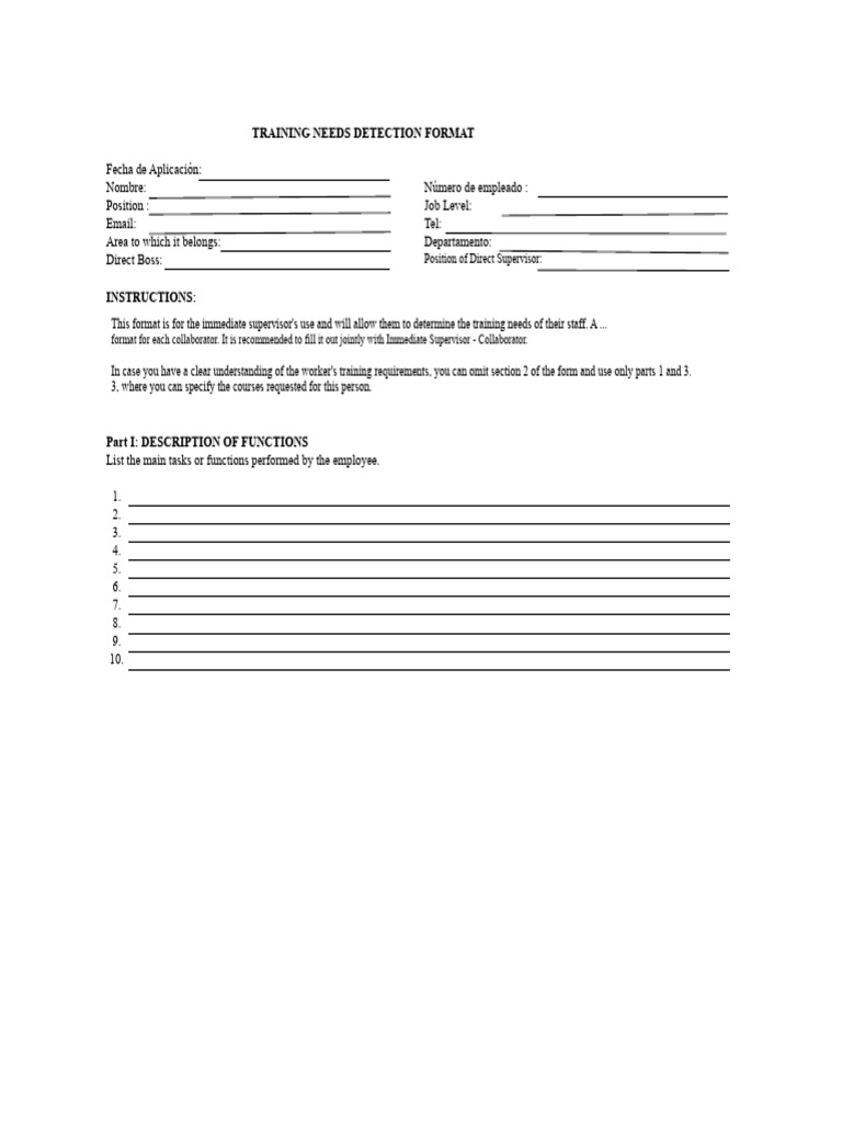 Training Needs Detection Format DNC Competencies | PDF | Goal | Knowledge