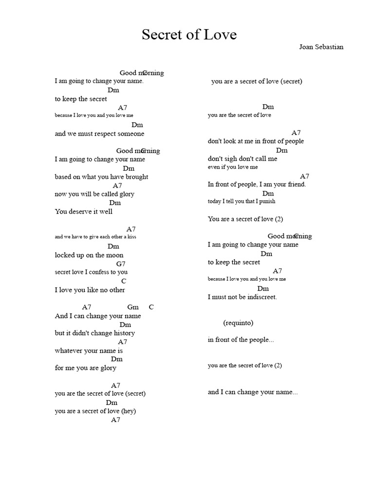 Secret of Love (Chords) | PDF