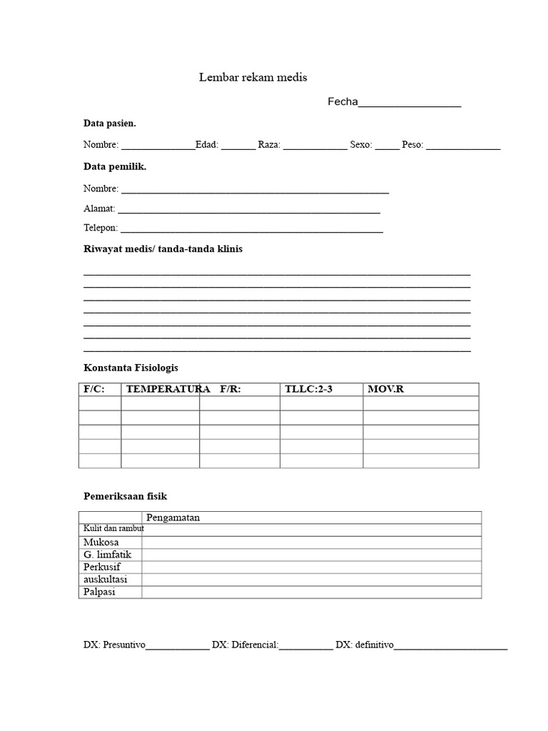 Lembar Berkas Rekam Medis | PDF