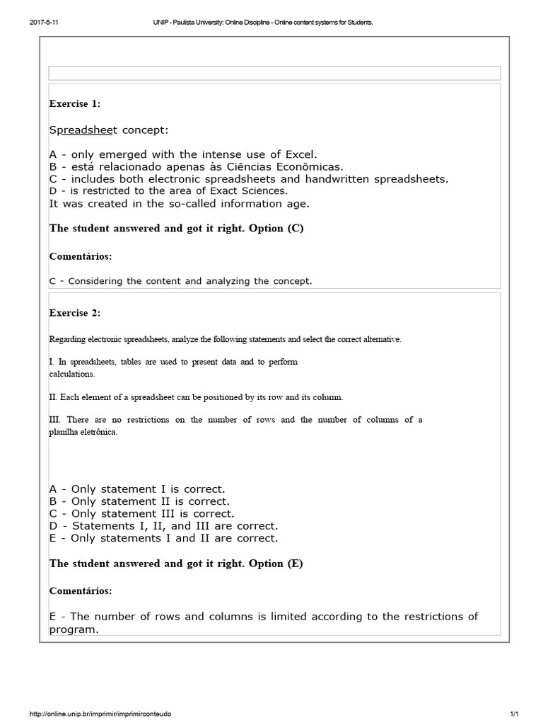 Computer Science Topics UNIP | PDF | Spreadsheet | Function (Mathematics)