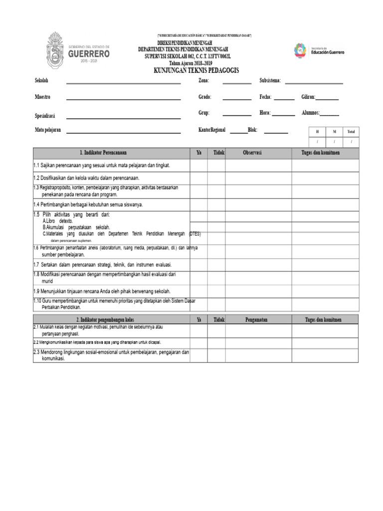 Format Kunjungan Pedagogis | PDF