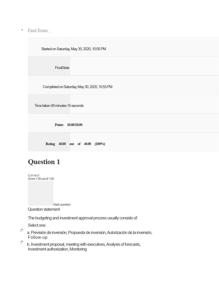 Final Exam Results and Budgeting Insights | PDF | Expense | Budget