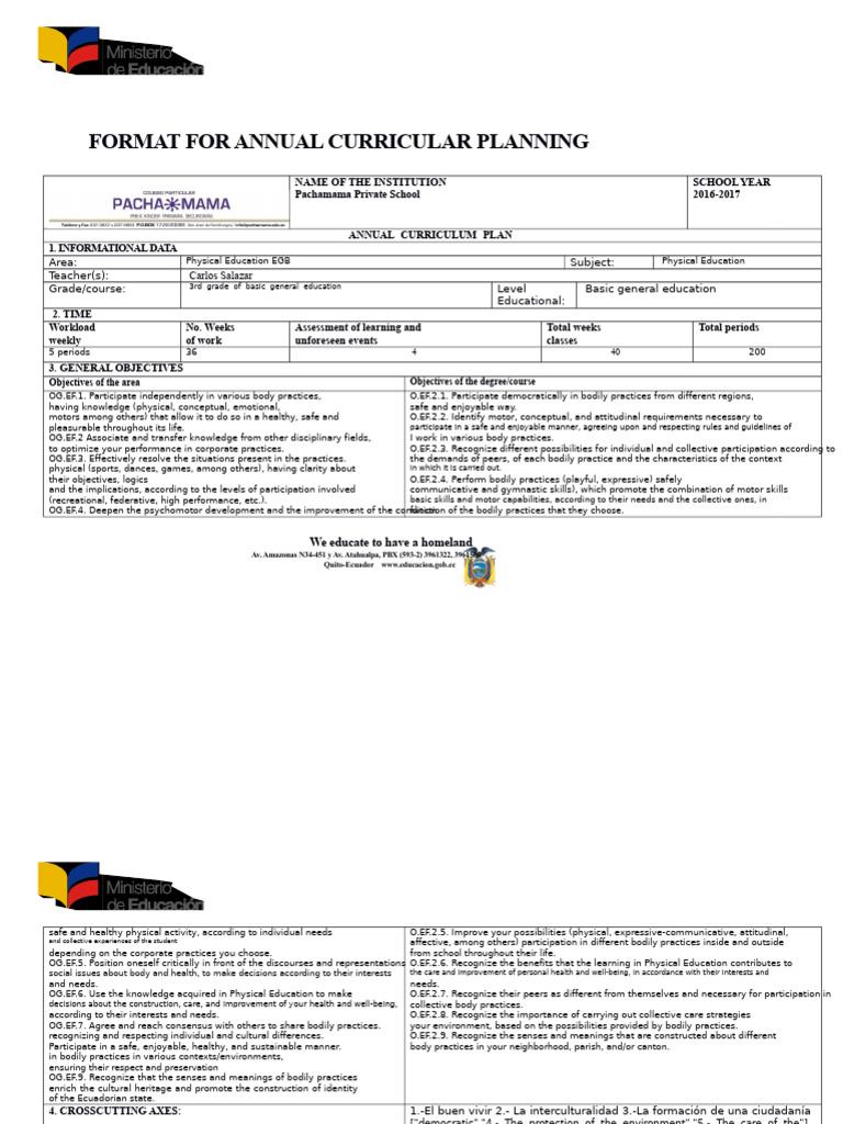 PCA - Third Grade Basic Education | PDF | Curriculum | Physical Education