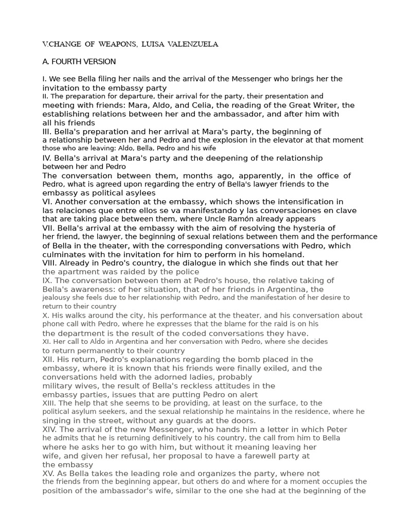 Change of Weapons Luisa Valenzuela | PDF | Torture