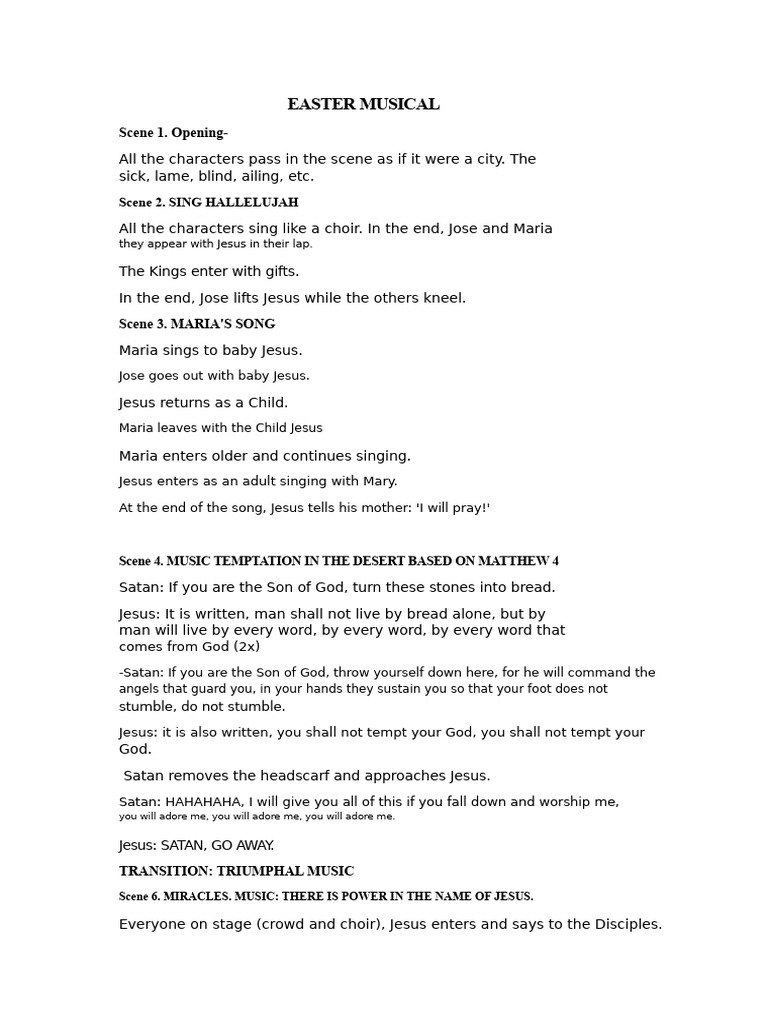 Easter Musical: Scenes and Songs | PDF | Jesus | Barabbas