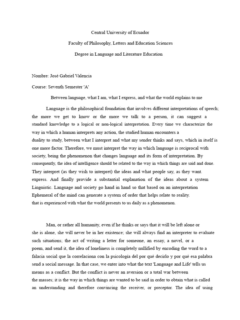 Essay - Language and Society | PDF | Semantics | Linguistics