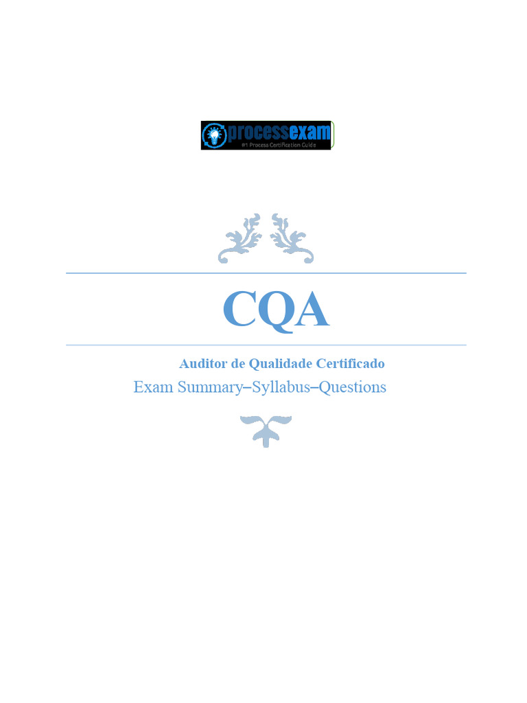 CQA ASQ Auditor Certificado de Qualidade - 0 | PDF | Qualidade ...