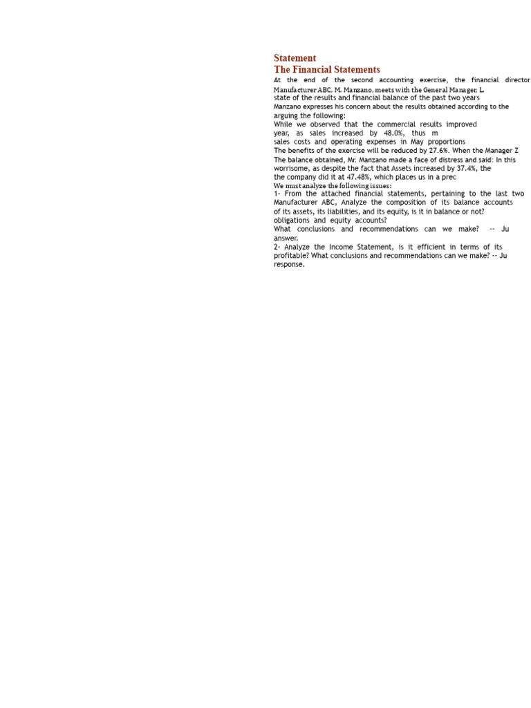 Case Statement Case Study 3 Vertical and Horizontal Analysis | PDF ...