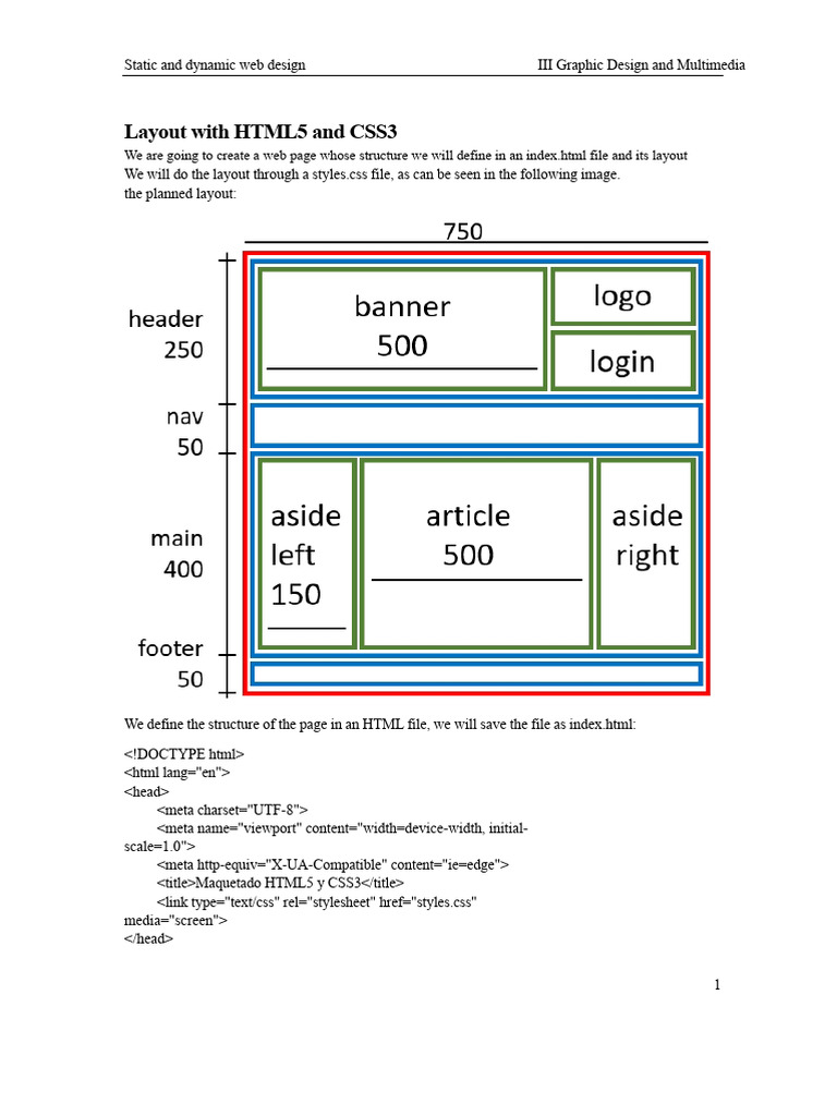 Layout With HTML5 and CSS3 | PDF | Page Layout | Html5