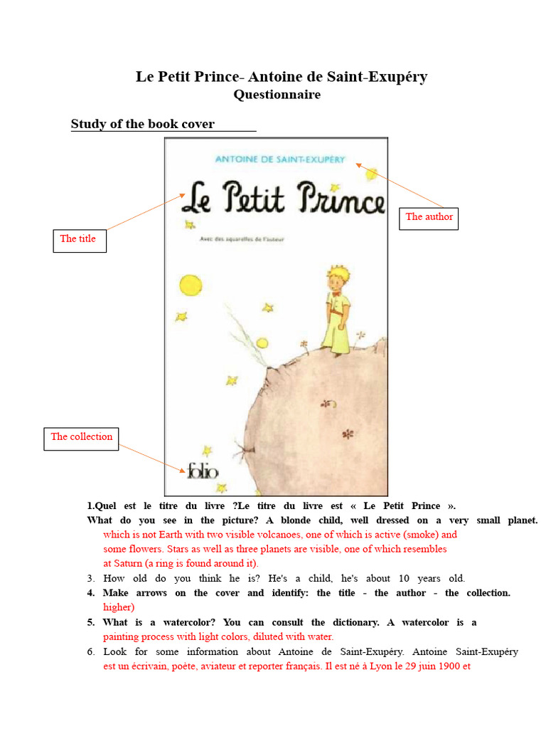 Le Petit Prince Study Guide | PDF | The Little Prince | Planets
