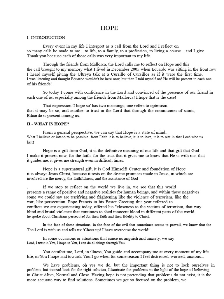 Understanding Hope as a Theological Virtue | PDF | Hope | Jesus