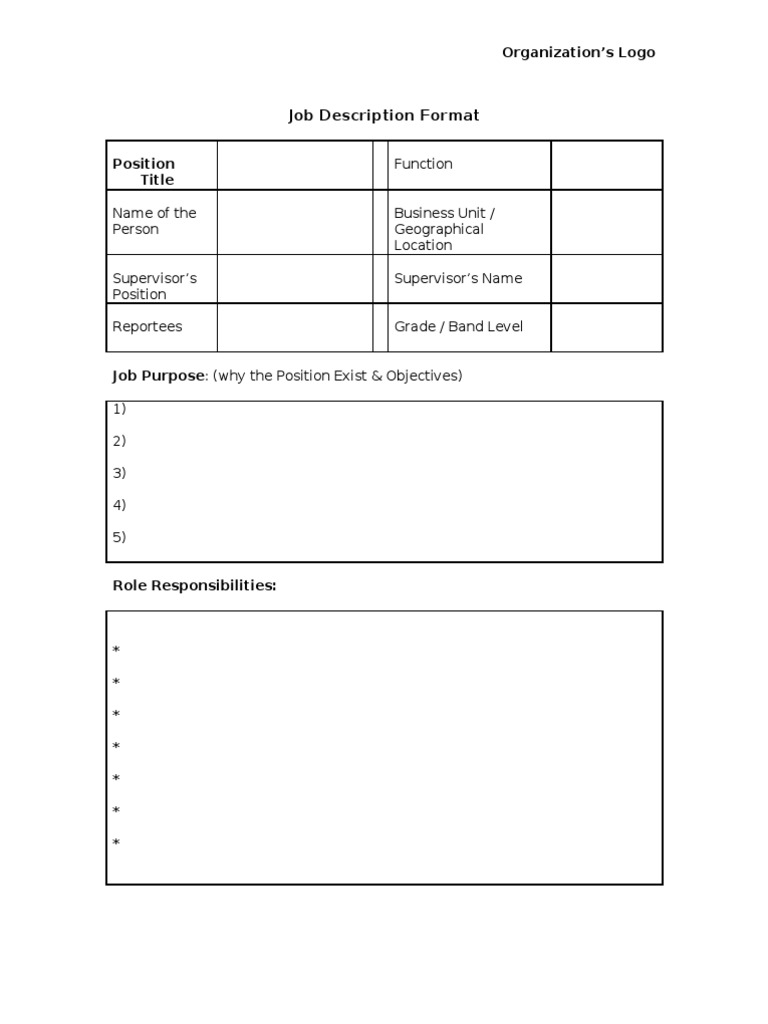Job Description Template Guide | PDF