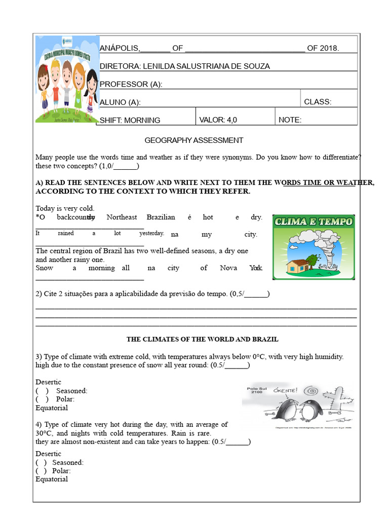 Geography Test 6th Grade | PDF | Forests | Tropics