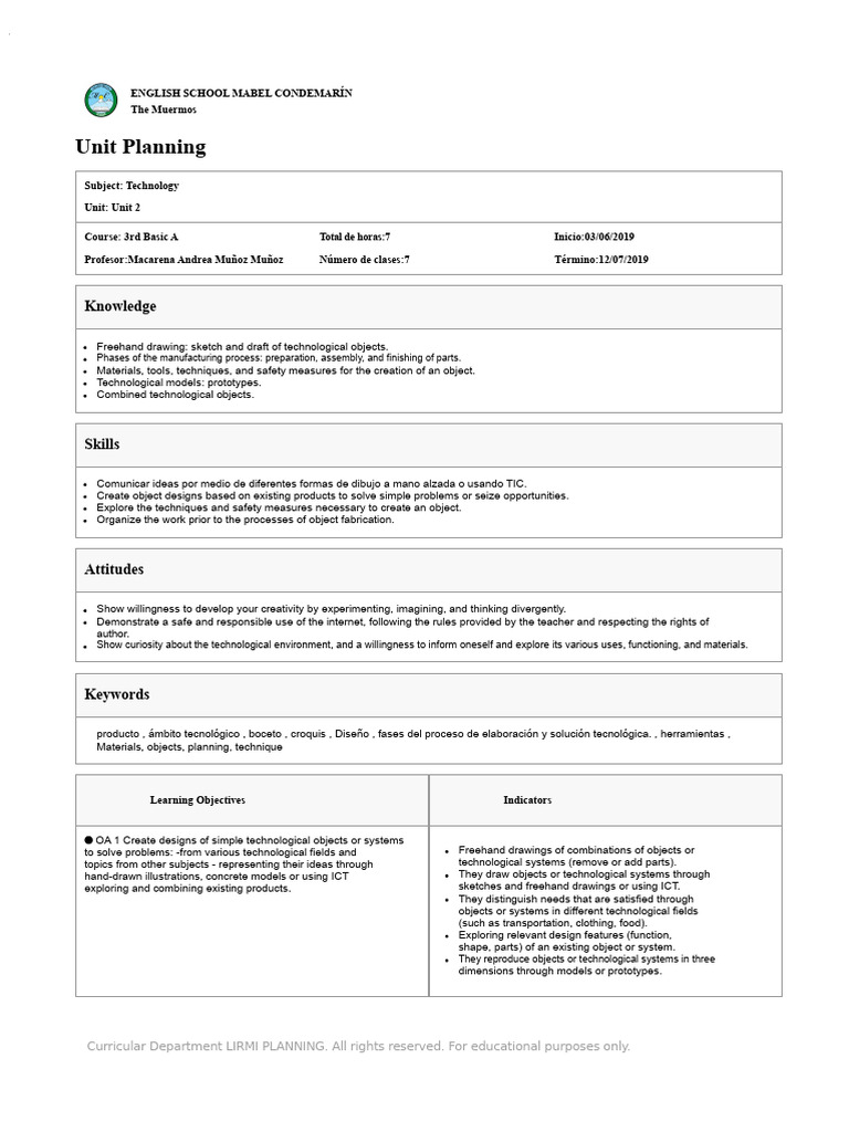 Technology - 3rd Grade - Unit 2 | PDF | Drawing | Learning