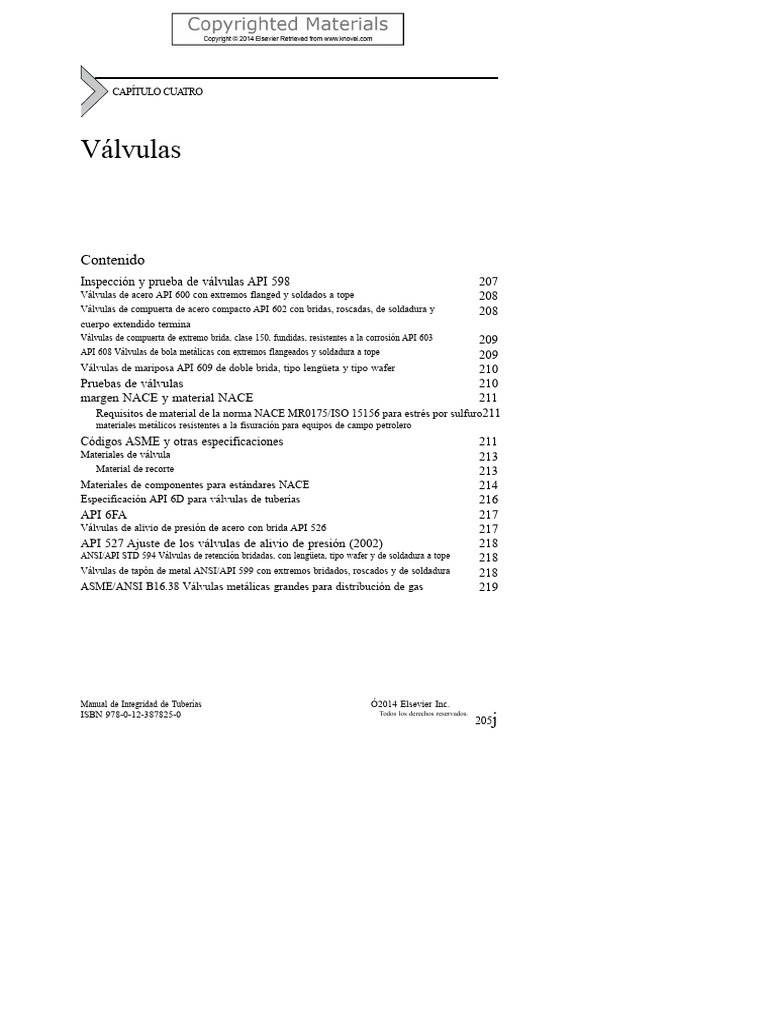 Especificaciones y Pruebas de Válvulas API | PDF | Tubería (transporte ...