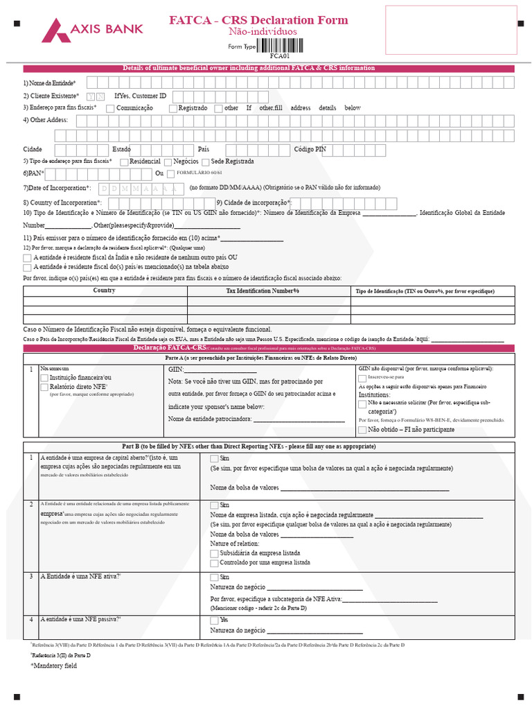 Fatca Form New PDF | PDF | Business | Propriedade privada