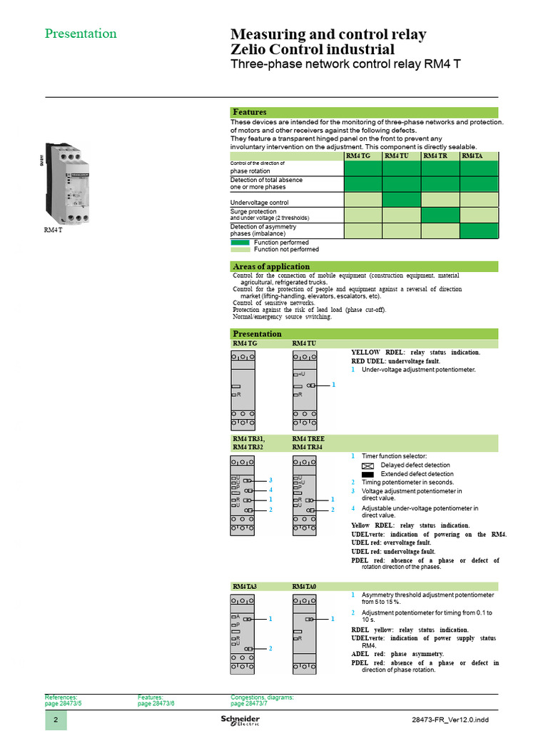Three-Phase Network Control Relay RM4 T | PDF | Relay | Power Inverter