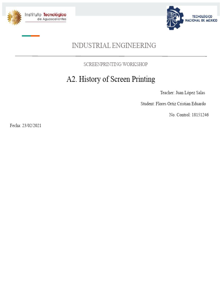 History of Screen Printing | PDF | Communication Design | Printmaking