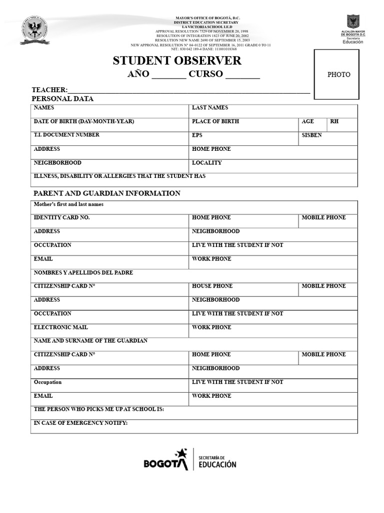 Student Observer Format | PDF | Access Control | Government And Personhood