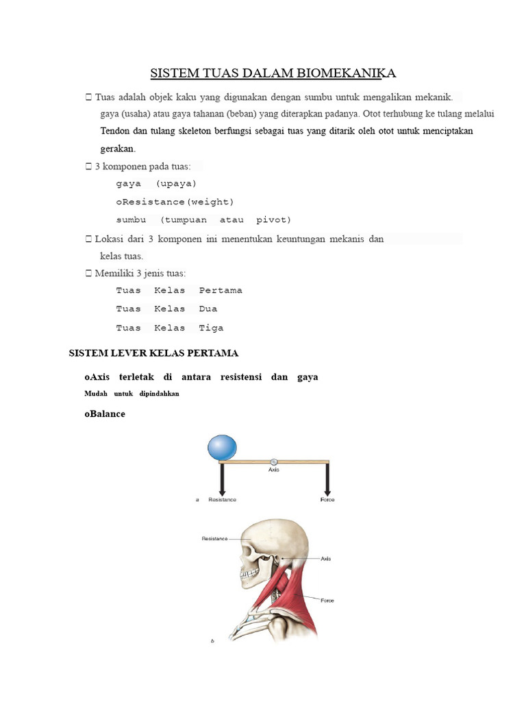 Sistem Tuas Dalam Biomekanika | PDF