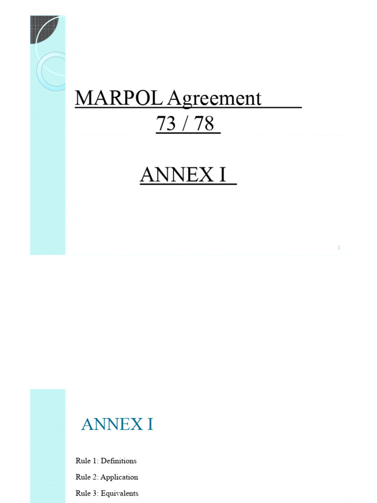 MARPOL Annex I | PDF | Oil Tanker | Ships