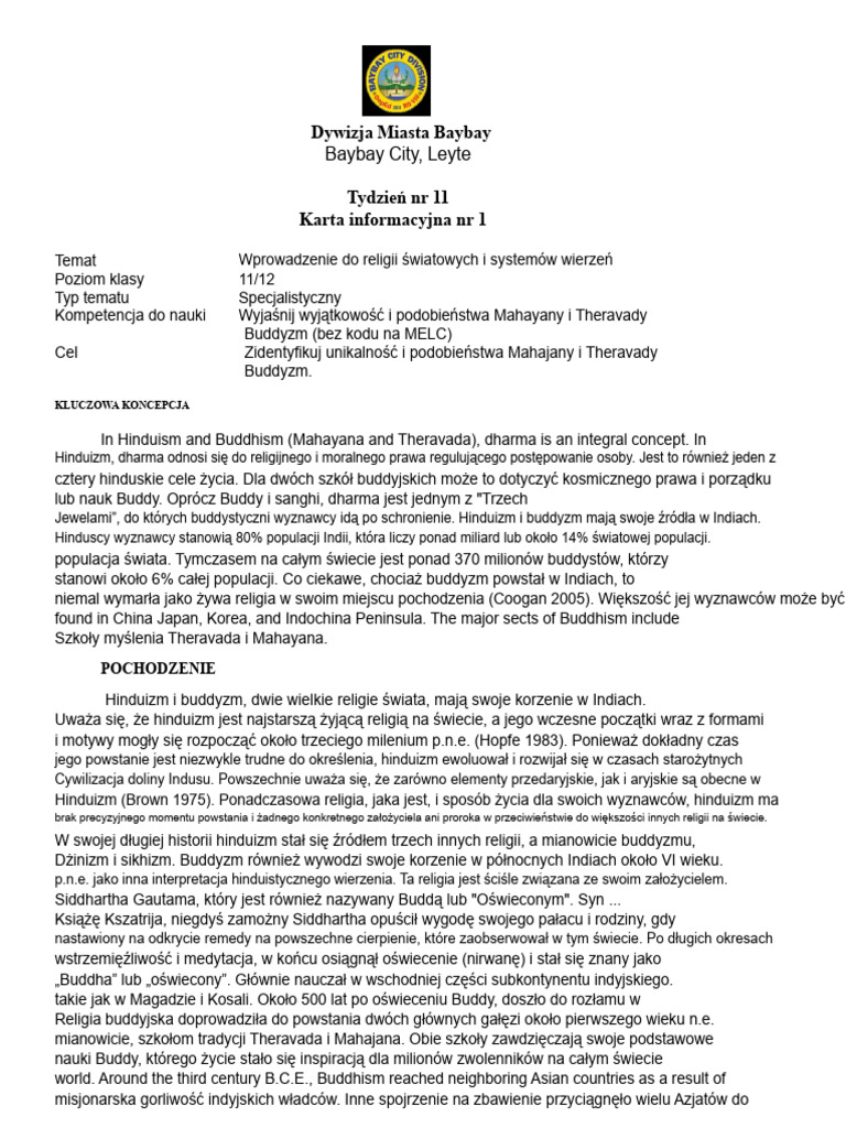 Tydzień 11 Religie Świata | PDF
