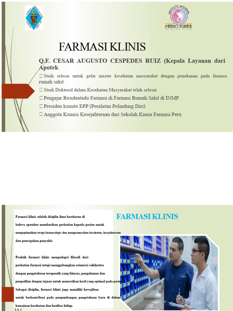 Praktik Farmasi Klinis untuk Kesehatan | PDF
