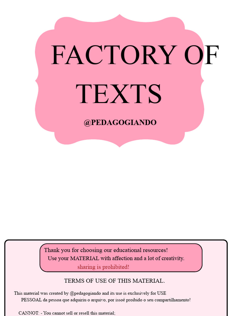 TEXT FACTORY - @pedagogiando | PDF