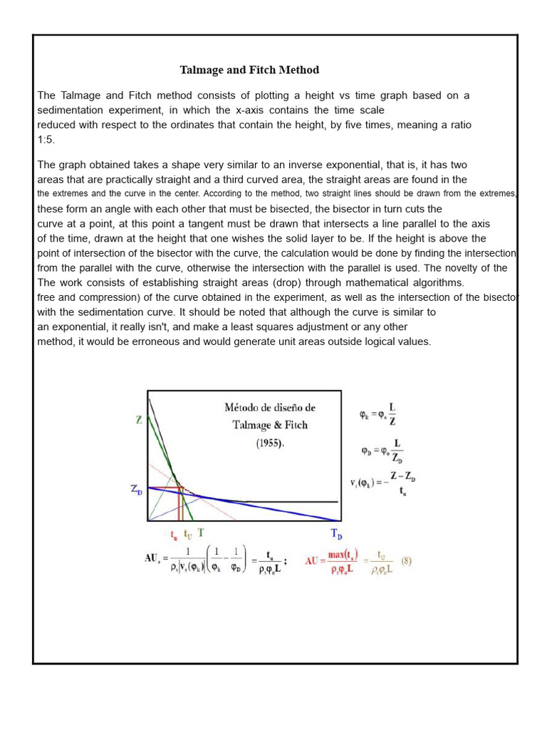 Talmage and Fitch Sedimentation Method | PDF