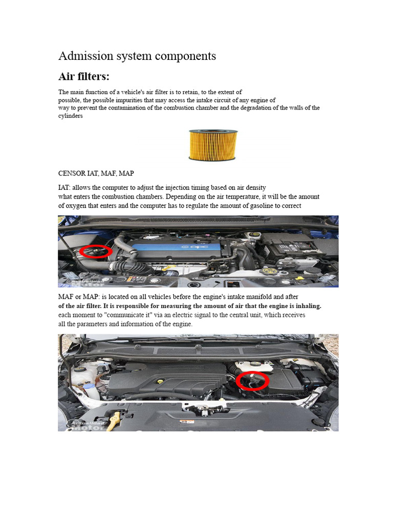 Admission System Components | PDF | Throttle | Engines