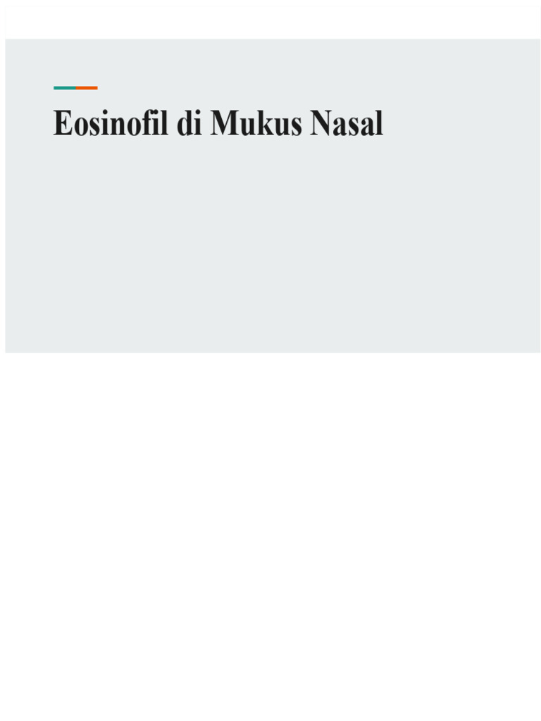 Eosinofil Dalam Mukus Nasal | PDF