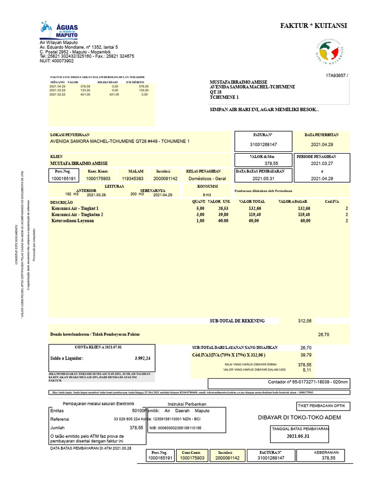 Fcatura MUSTAFA IBRAIMO AMISSE 1 | PDF