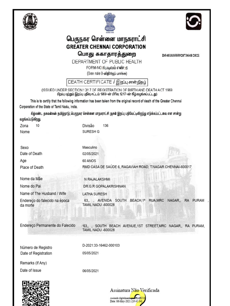 certificado de óbito pdf | PDF