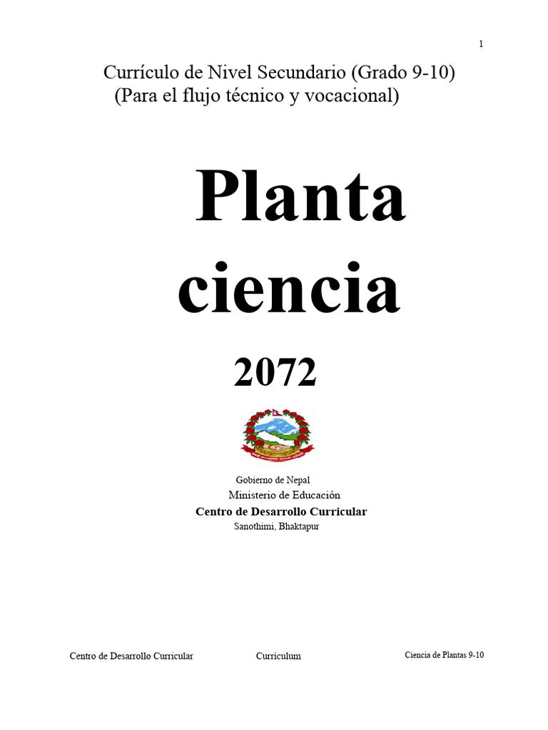 Currículo de Ciencias de Las Plantas NEB (Clases 9 y 10) | PDF ...
