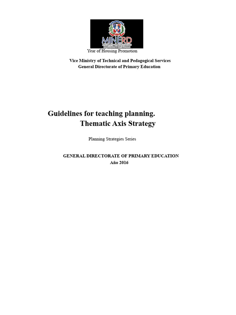 Thematic Axis Planning Strategy | PDF | Curriculum | Learning